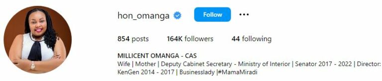 Who is Millicent Omanga? Biography, Age, Husband, Kids, Net Worth ...