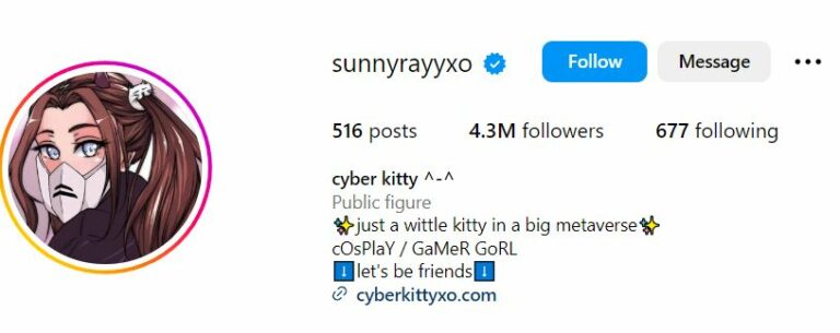 Sunny Ray (Cyber Kitty) Age, Height, Boyfriend, Family, Net Worth ...
